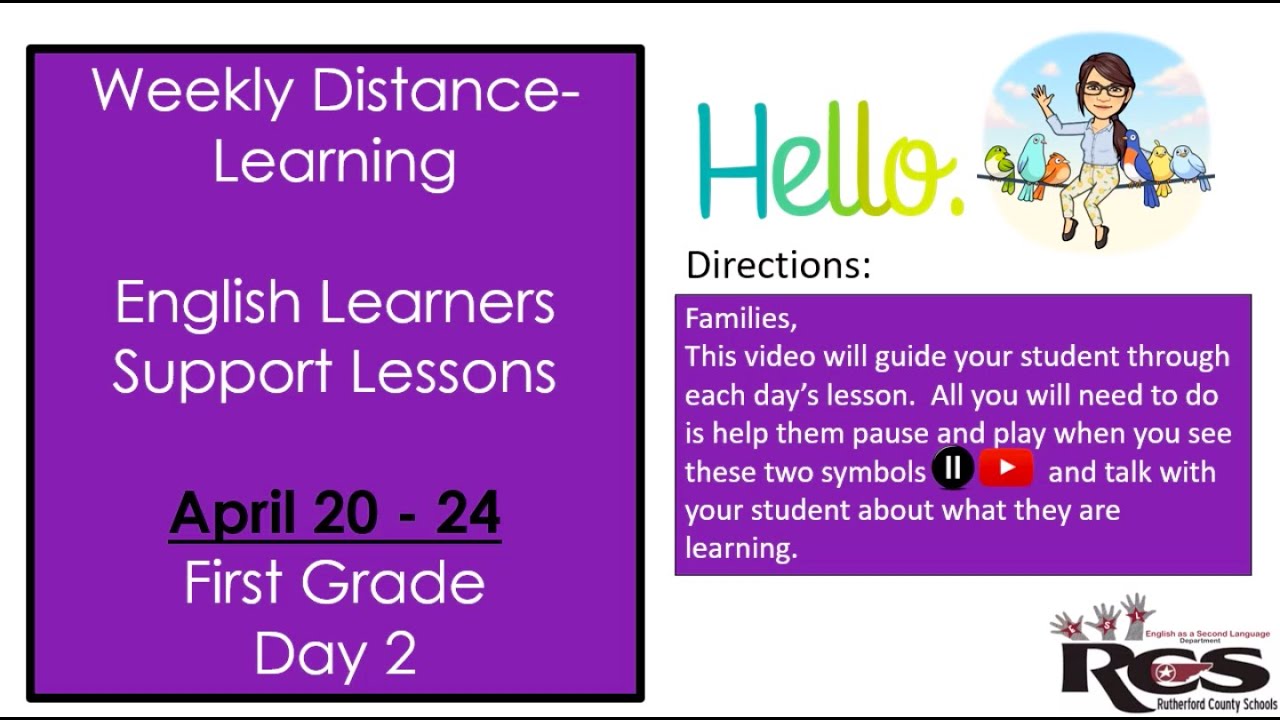 Grade 1 ELA wk 3 day 2 ESL Support - YouTube
