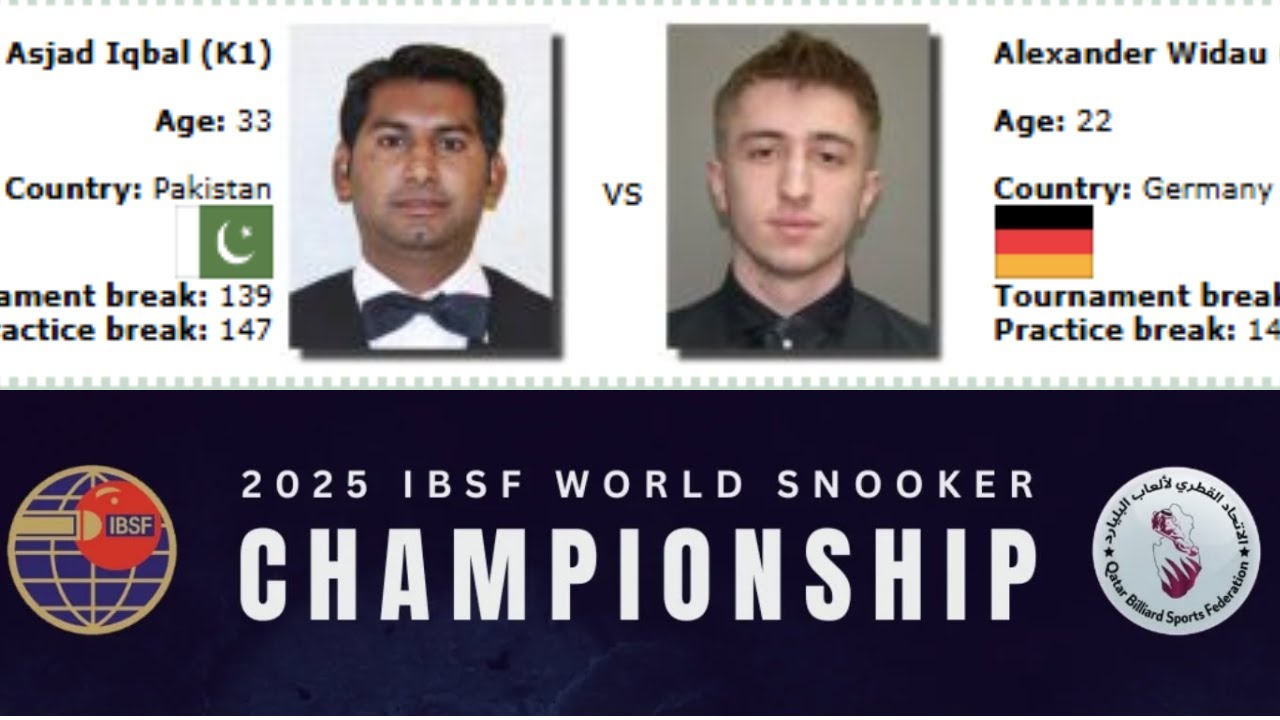 ASJAD IQBAL VS ALEXANDER WIDAU | QATAR WORLD SNOOKER CHAMPIONSHIPS ...