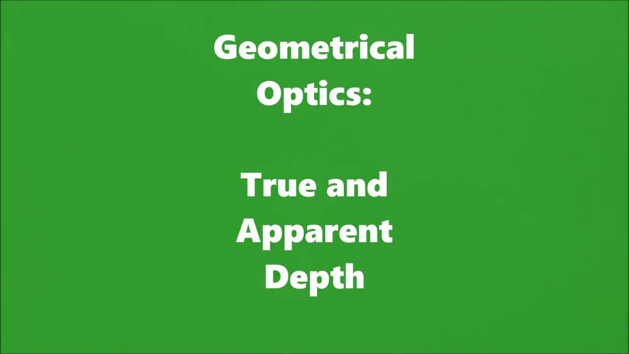 5 True and Apparent depth - YouTube