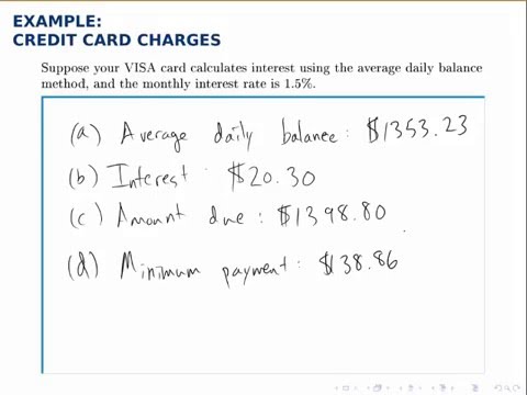Finance Example: Credit Card Charges - YouTube