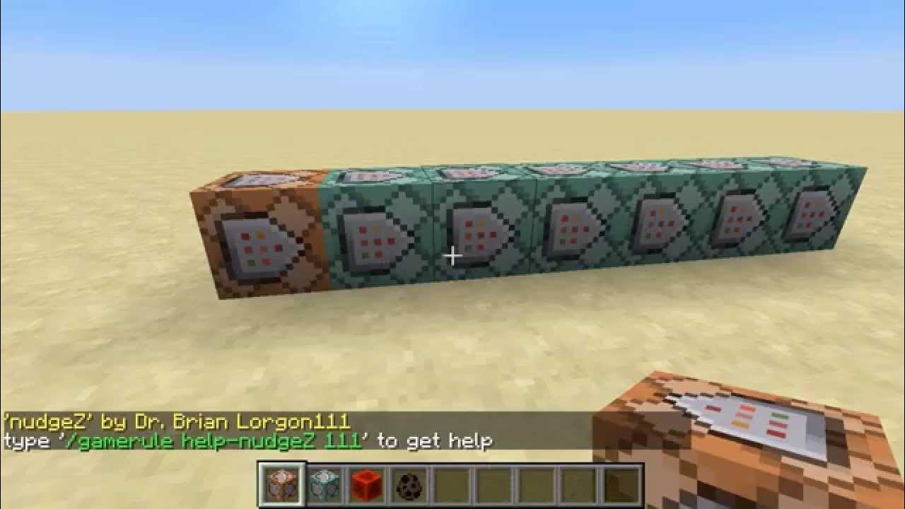 Learning Minecraft Command Block Programming, Part 5 - The 'nudgeZ' tool (interlude) - YouTube