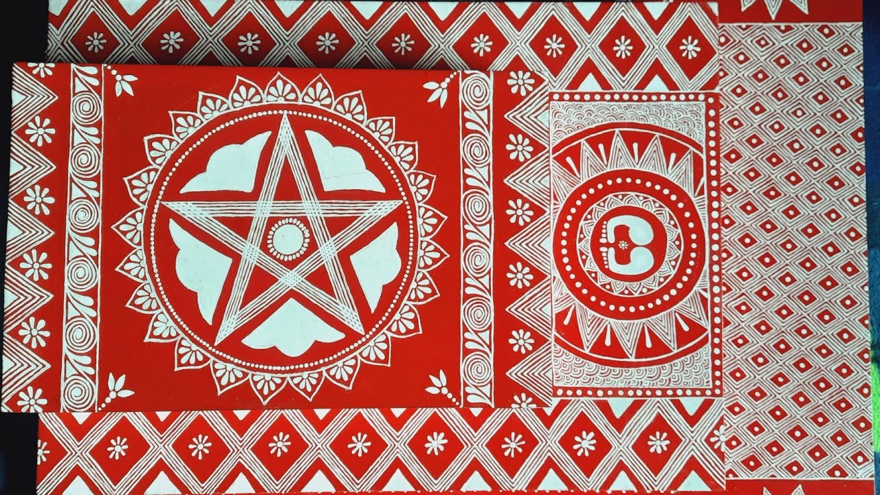 2 din m pooja choki puri krdi 😁|| Aipan pooja choki design|| Simple ...