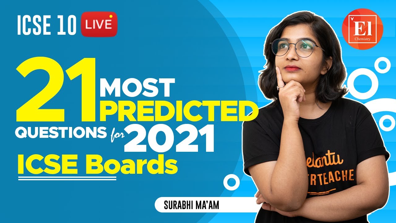 21 Most Important Chemistry Questions ICSE Class 10 Boards 2021 ...