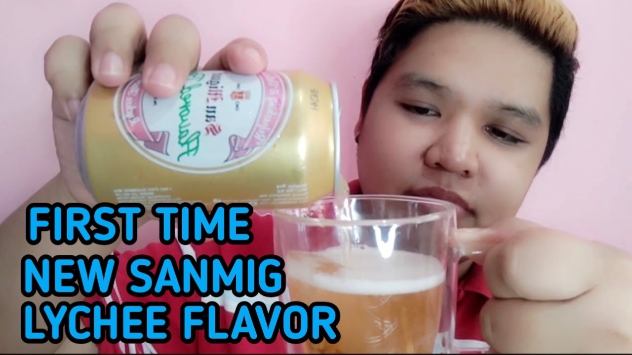 First Time uminom ng New San Miguel Beer Lychee Flavor - YouTube