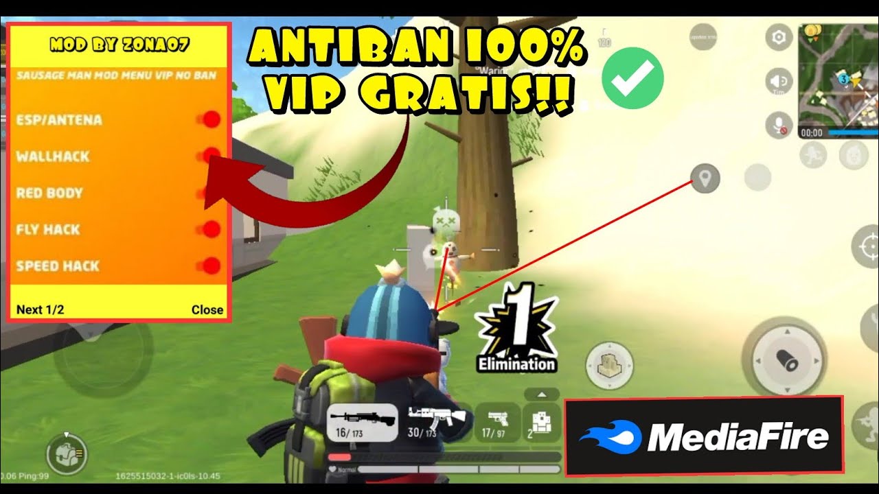 Sausage man mod menu apk gameplay - YouTube