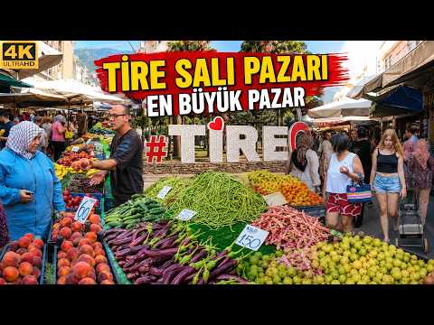 TÜRKİYE'NİN EN BÜYÜK PAZARI | TİRE SALI PAZARI |YÜRÜYÜŞ TURU | GÜNCEL FİYATLAR |4K UHD|