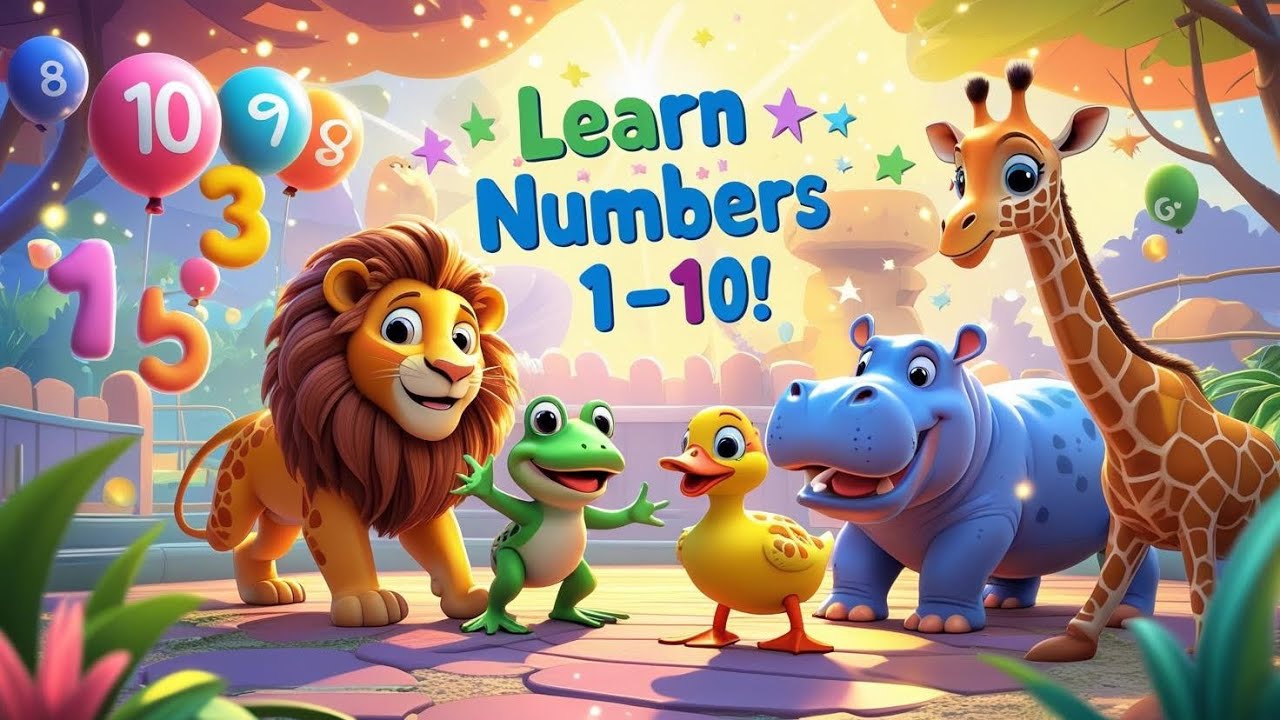 🐾 Number Zoo | Learn Numbers 1 to 10 with Animals | Counting Song for ...
