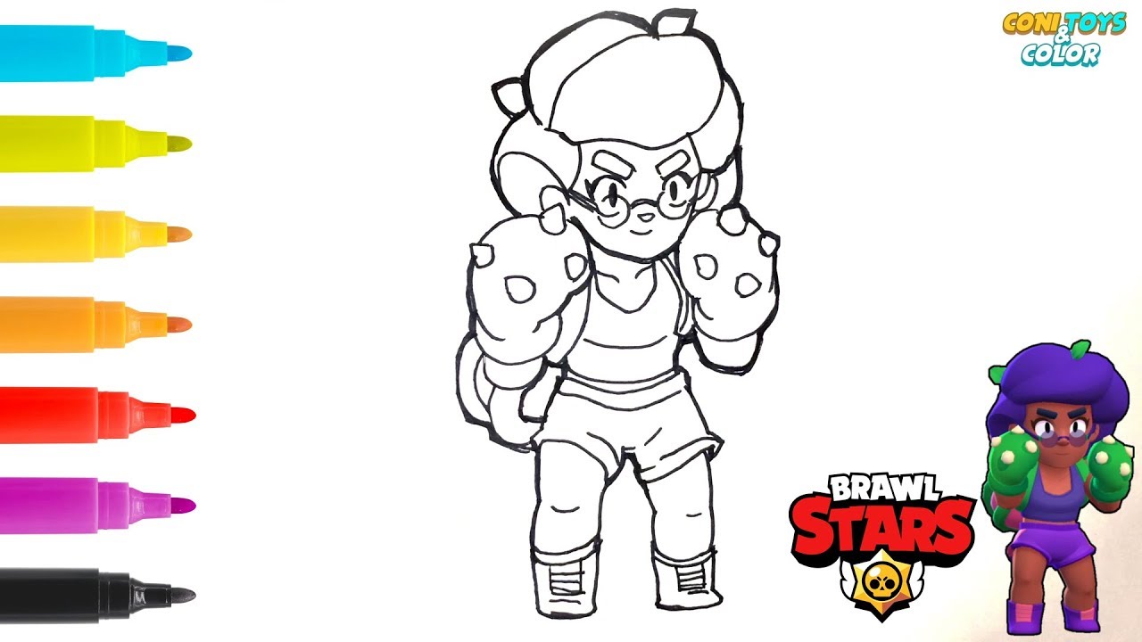 [Brawl Stars-브롤스타즈] Rosa 로사 따라그리기! Painting, drawing,ブロスタ, 荒野亂鬥, - YouTube