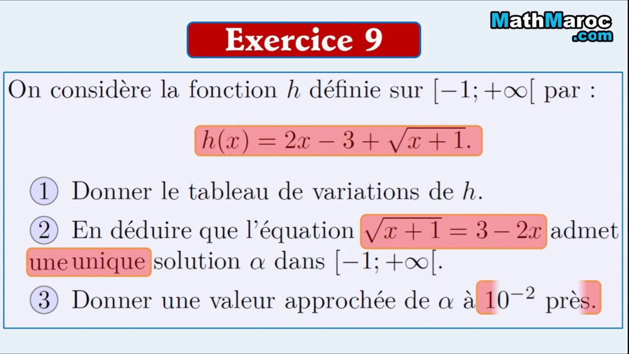 Exercices Corrigés: La Continuité: fonction continue et strictement ...