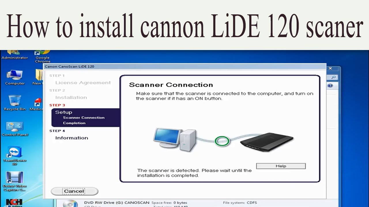How to install cannon LiDE 120 scaner - YouTube