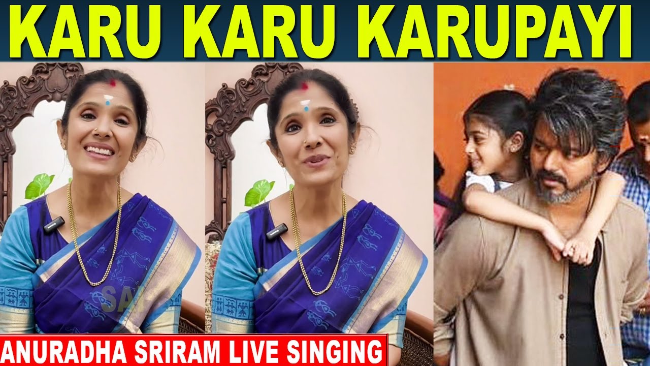 Karu Karu Karupayi Live singing - Anuradha Sriram | Leo Thalapathy Vijay Dance | Retro Songs ...