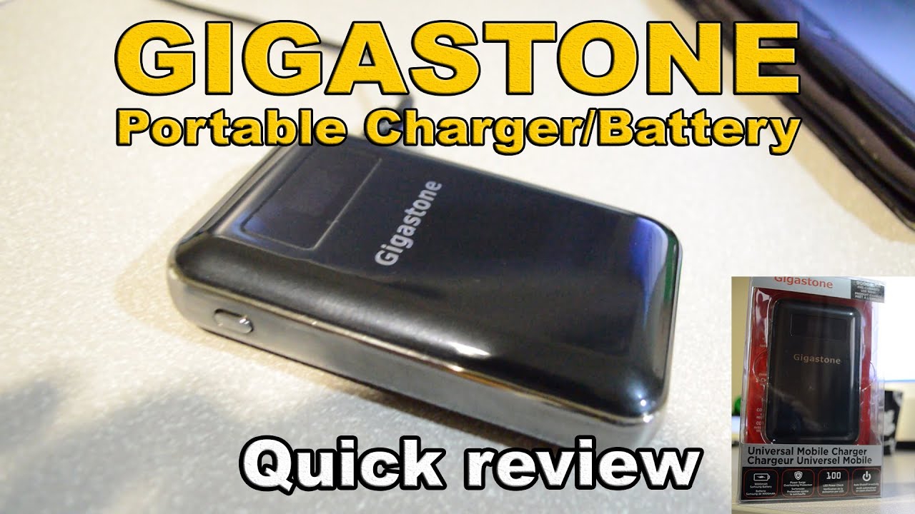 GIGASTONE UNIVERSAL MOBILE CHARGER 9000MAH BATTERY REVIEW - YouTube