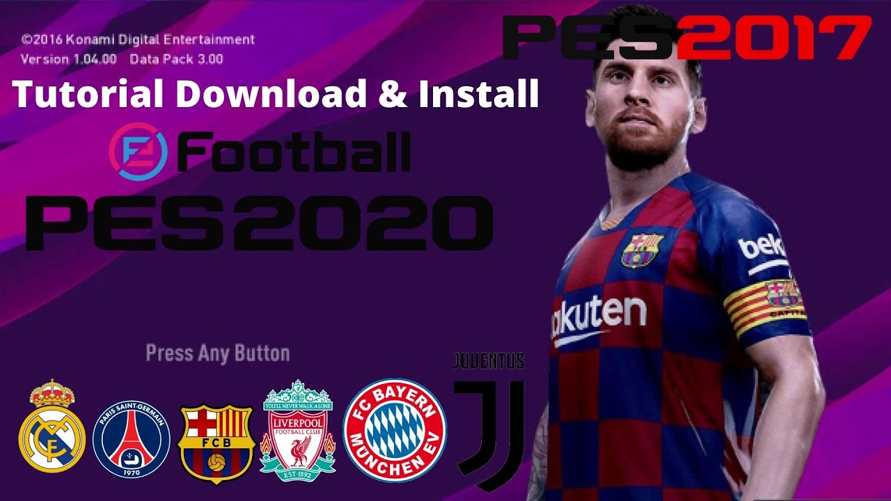 Tutorial Download & Install PES 2017 Patch NS 2020 (Update Shopee Liga ...