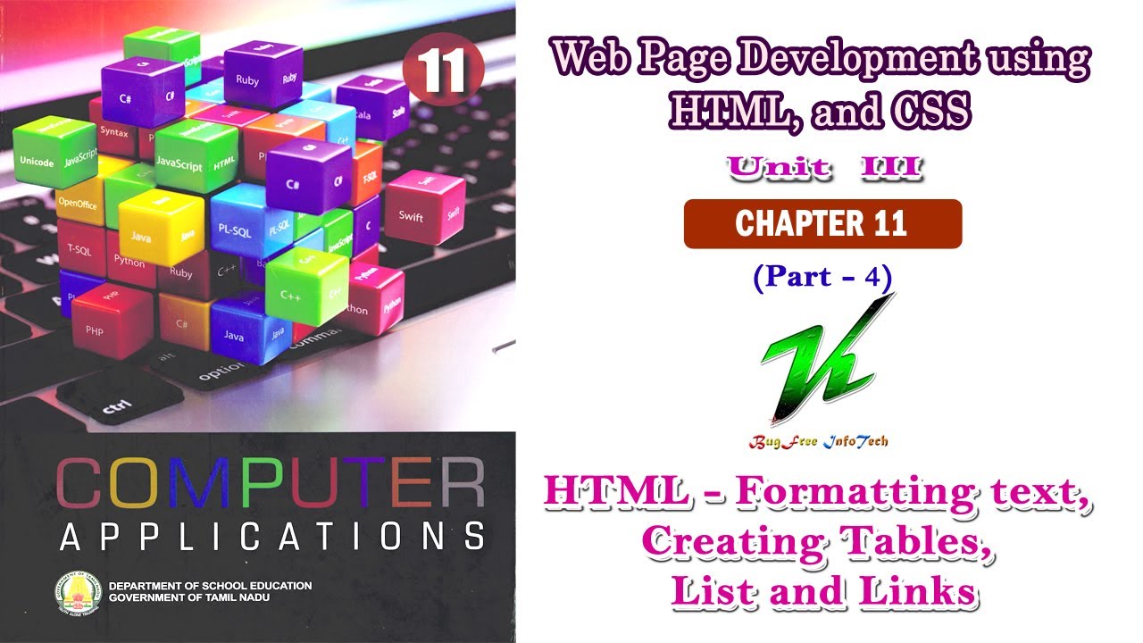 Chapter 11 (Part 4)| HTML Formatting text, Creating Tables, List, Links ...