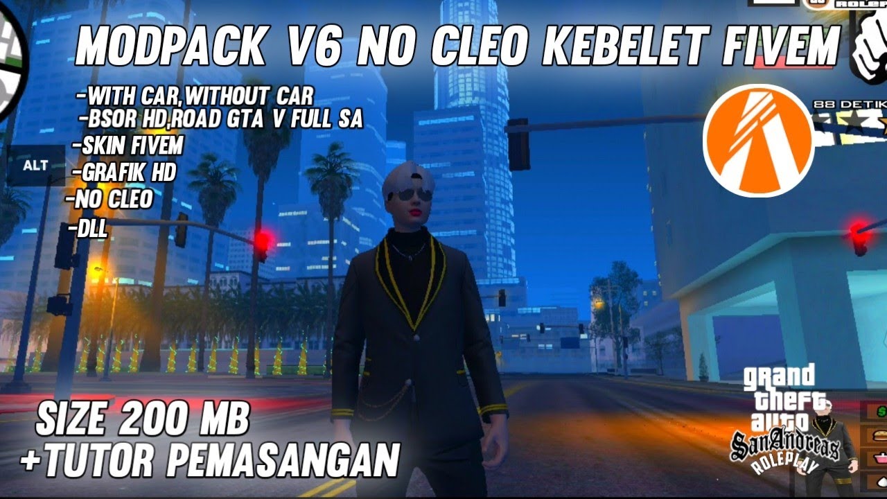 MODPACK V6 NO CLEO STYLE FIVEM LITE VERSION ( RINGAN) GTA SAMP ANDROID - YouTube