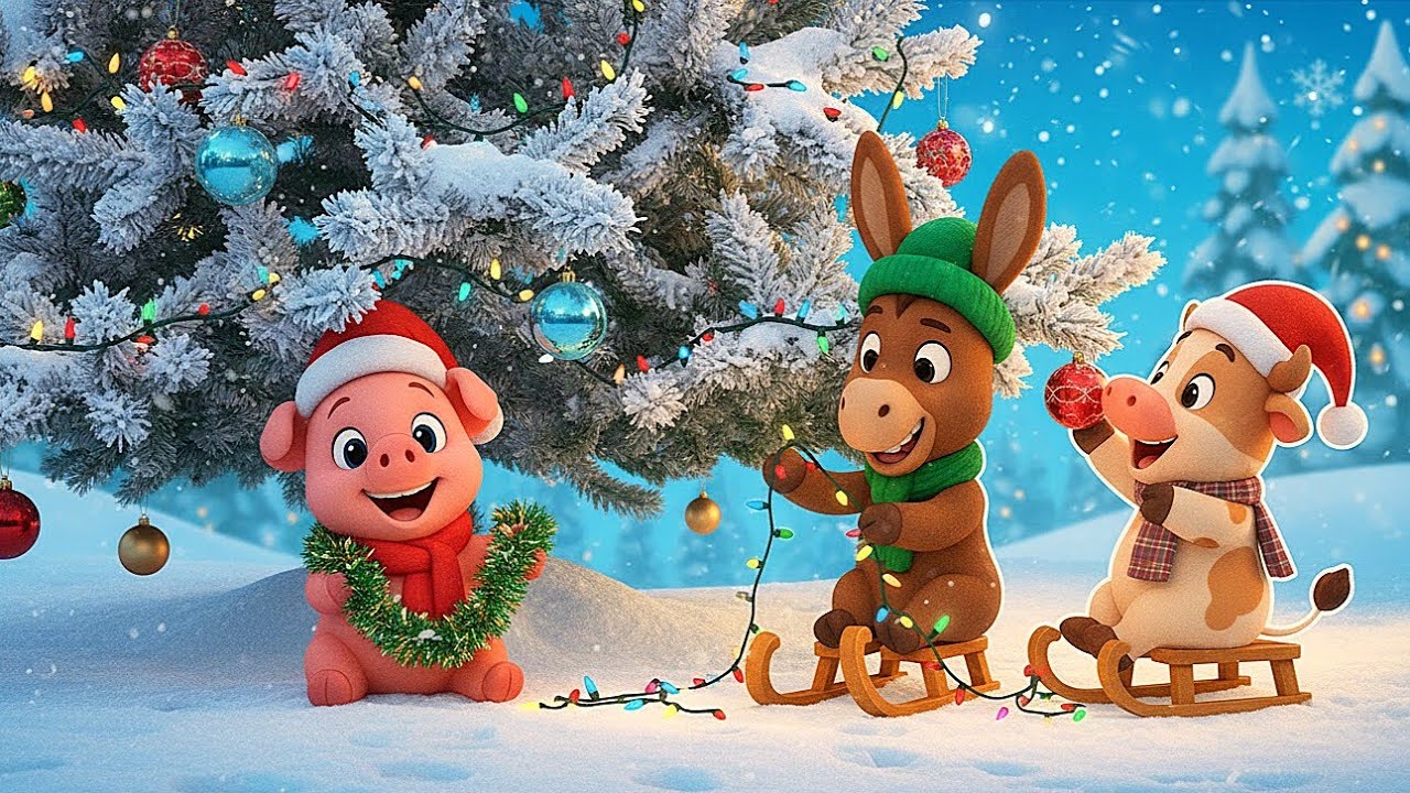 O, Brad Frumos 🎄🎵 Colinde de Craciun pt Copii! Cantece de iarna (desene ...