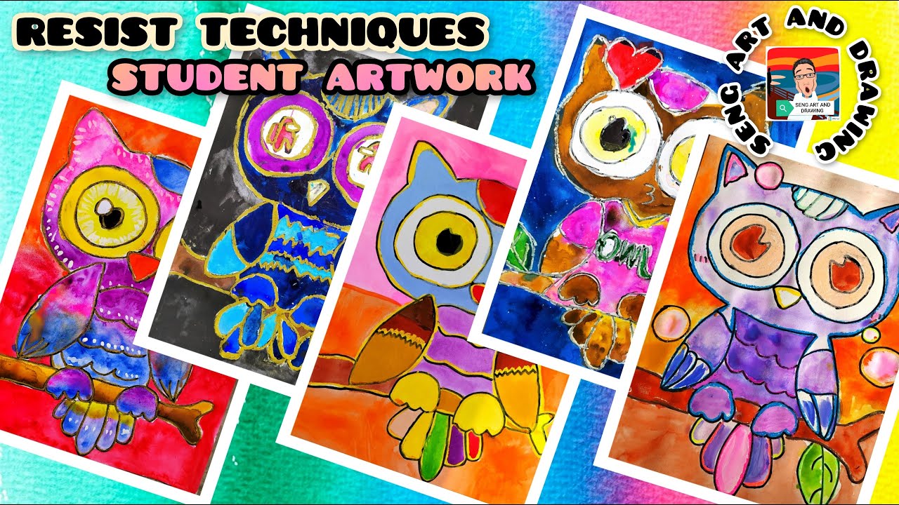 resist techniques : student artwork 🌟 蜡染 🌟 teknik resis - YouTube