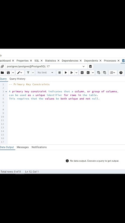 What is a Primary Key In PostgreSQL Database || Best PostgreSQL Tutorial Shorts - YouTube