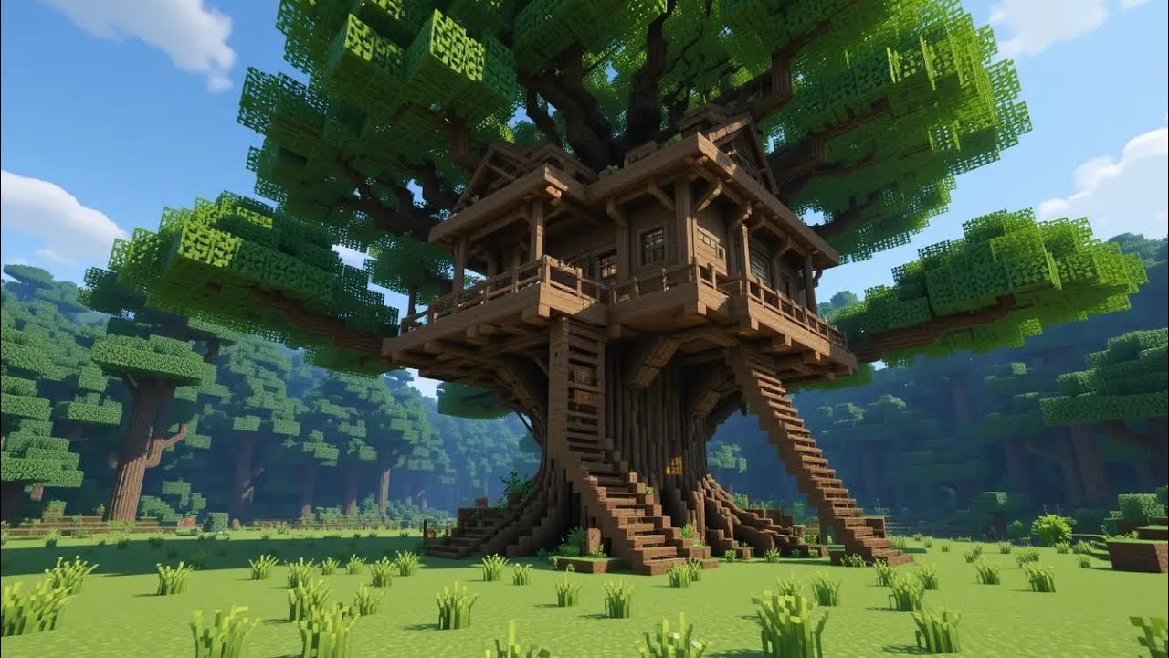Minecraft Tree House – A Secret Home in the Jungle ! 🌳🏠 - YouTube