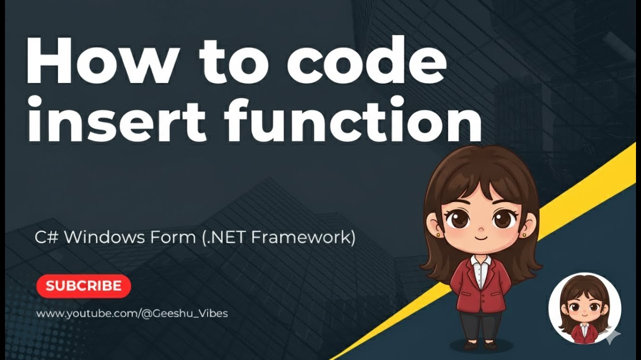 How to Code Insert Function using C# Windows Form with SQL Server - YouTube