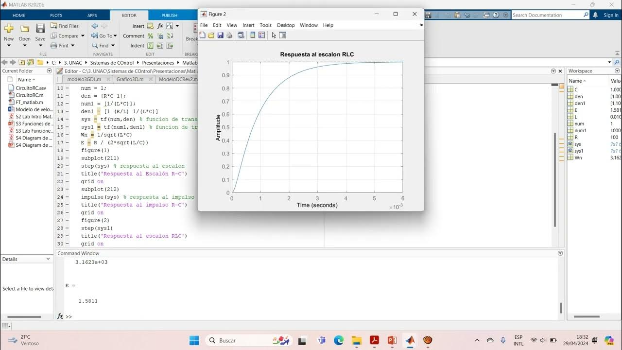 Sistema RLC Matlab - YouTube