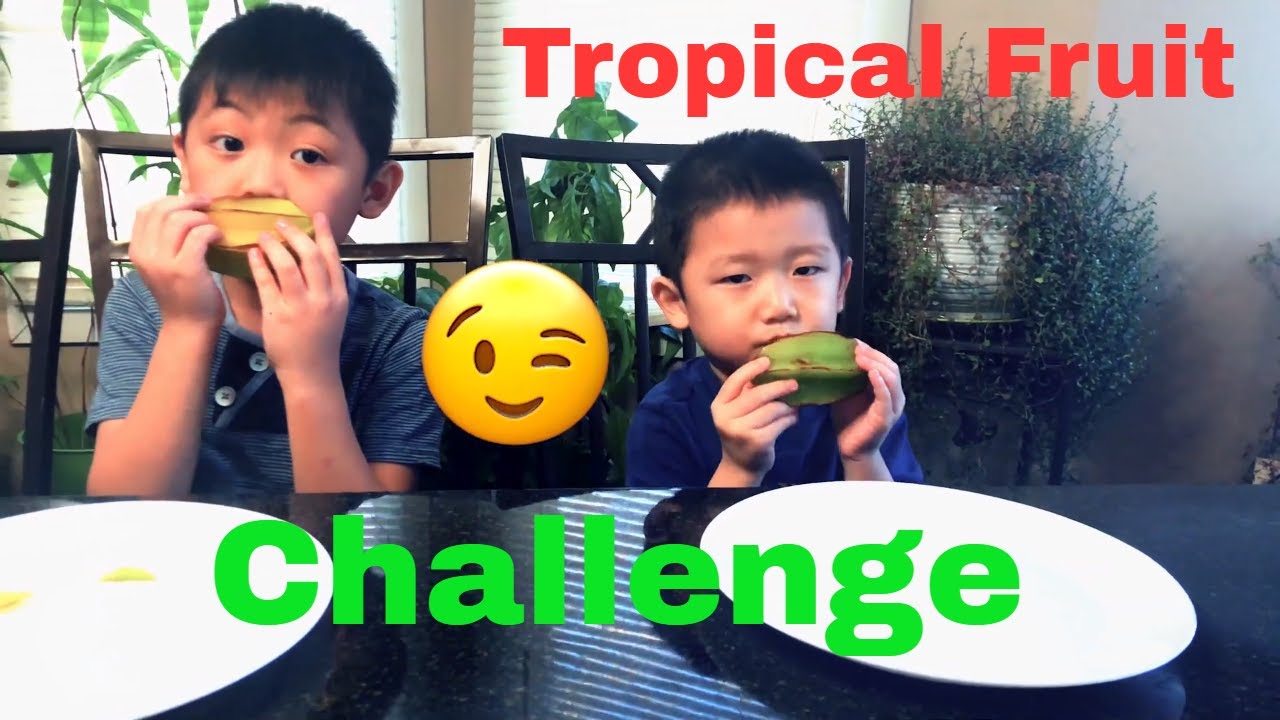 Tropical fruit challenge, dragon fruit, passion fruit, logans, rambutan ...