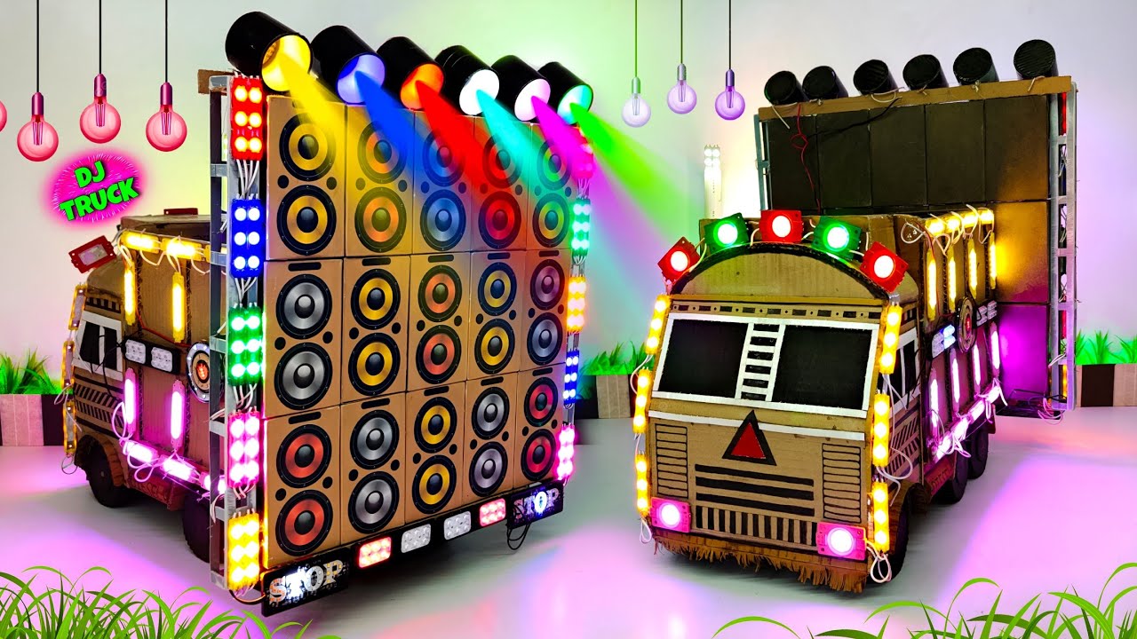 DIY cardboard making mini dj truck setup | how to make dj matchine at ...