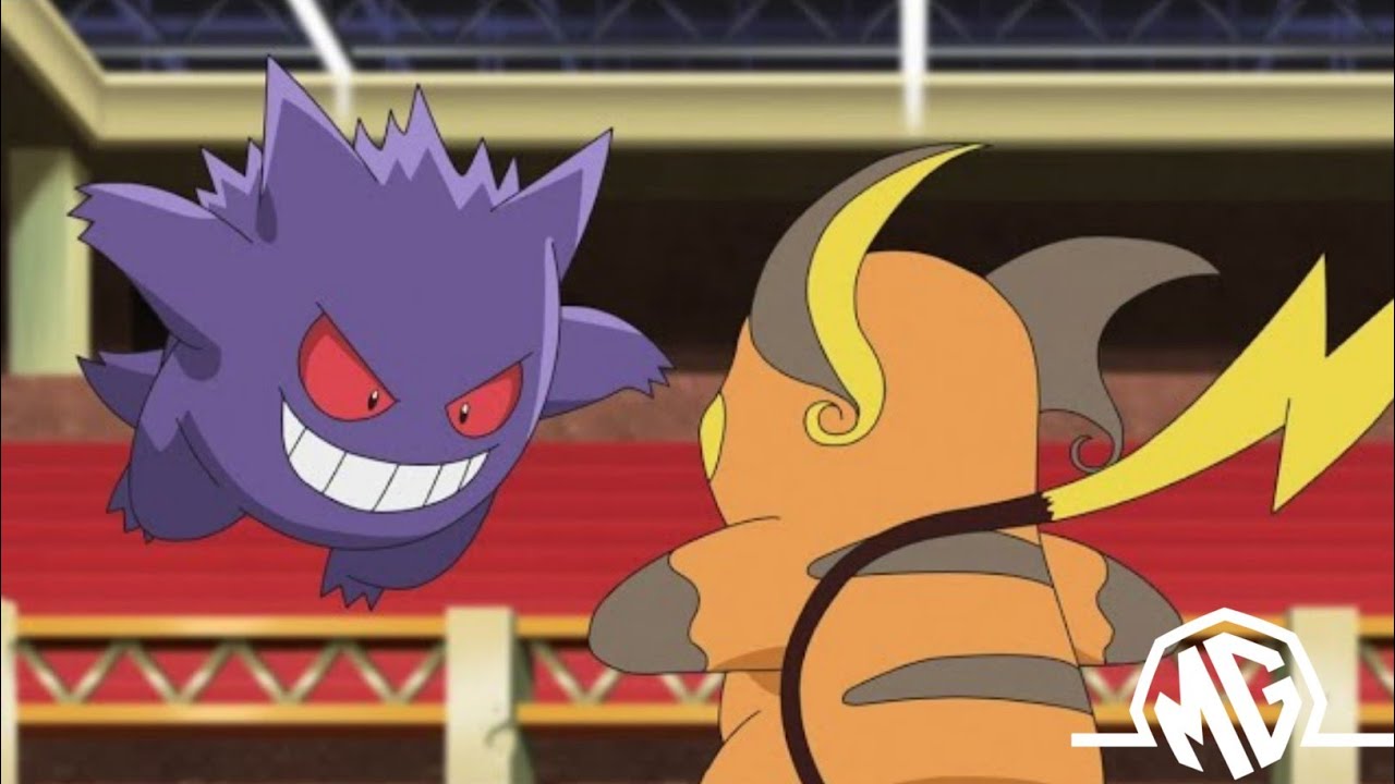Gengar vs Raichu | Ash vs Visquez | Pokémon Journeys Battle Scene ...