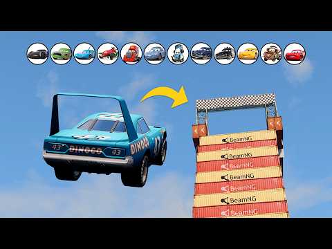 Which Pixar Car Will Jump The Highest? | BeamNG Drive