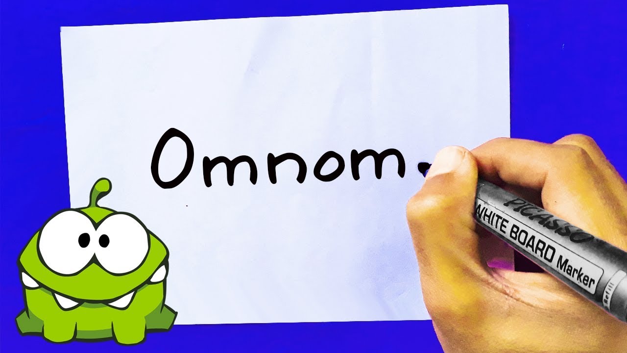 Om Nom - How to turn words Om Nom into cartoon - Theakashcreations ...