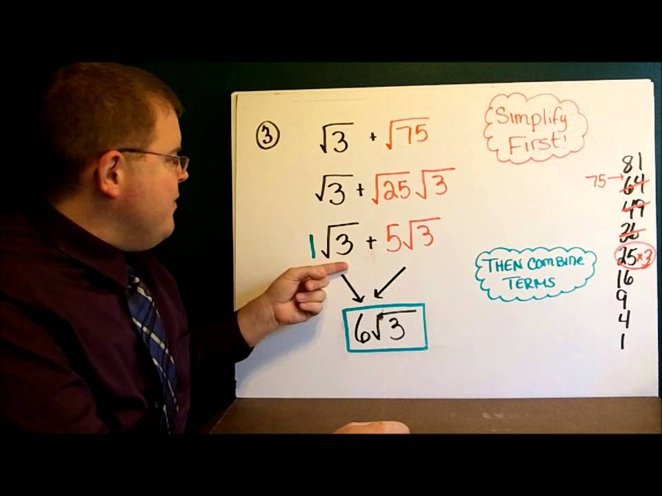 Adding And Subtracting Square Roots YouTube