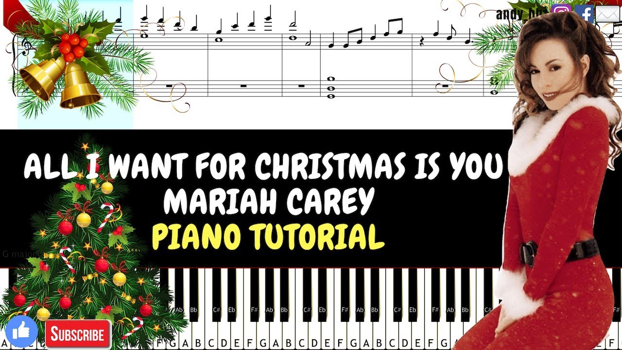 All I Want For Christmas Is You - Mariah Carey / EASY Piano Tutorial ...