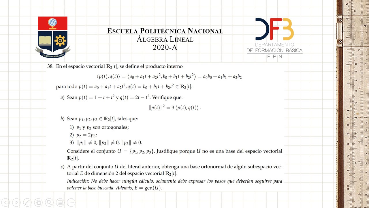 Álgebra Lineal - Producto interno, Base, Base Ortogonal y Base ...