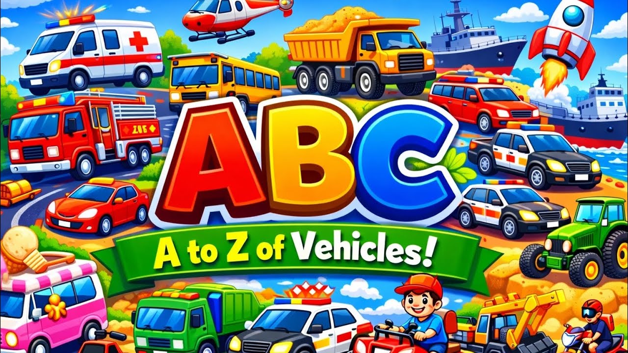 ABC Vehicle Song 🚗 Learn Alphabet with Cars, Trucks & More #abcd - YouTube