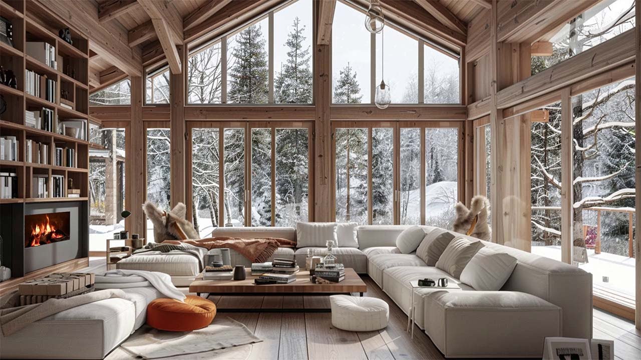 Snowfall Ambience | Cozy Cabin Snow | Winter Ambience for Relaxation ...
