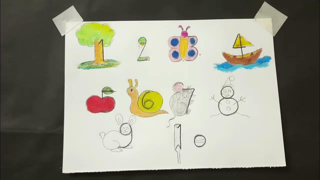 How To Draw Using Numbers 1 to 10 @APDRAWING - YouTube