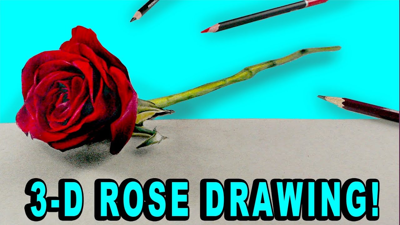 HOW I MADE A 3D ROSE DRAWING!!! - YouTube