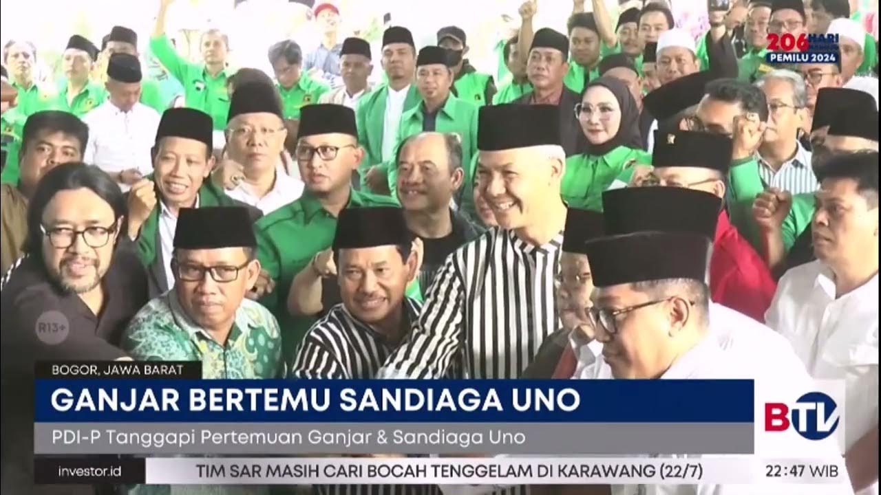 Ganjar Bertemu Ketua Bapilu PPP Sandiaga Uno - YouTube
