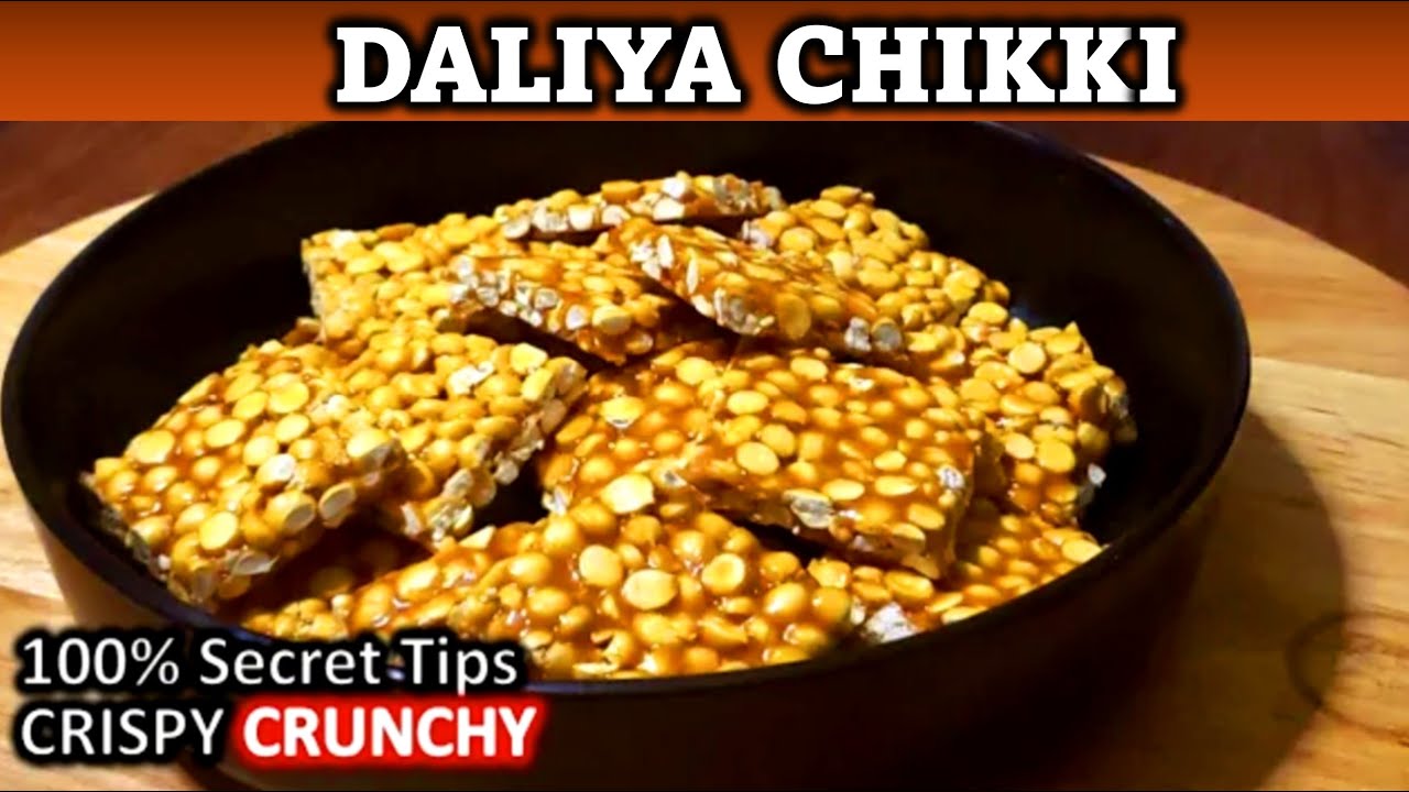 Roasted Chana Dal Chikki Recipe | दालिया चिक्की (गुड़ वाली) - YouTube