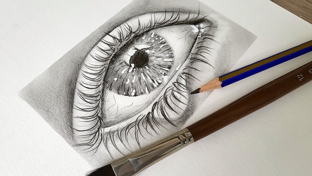 How to draw a crying eye with pencil | Realistic eye drawing step by ...