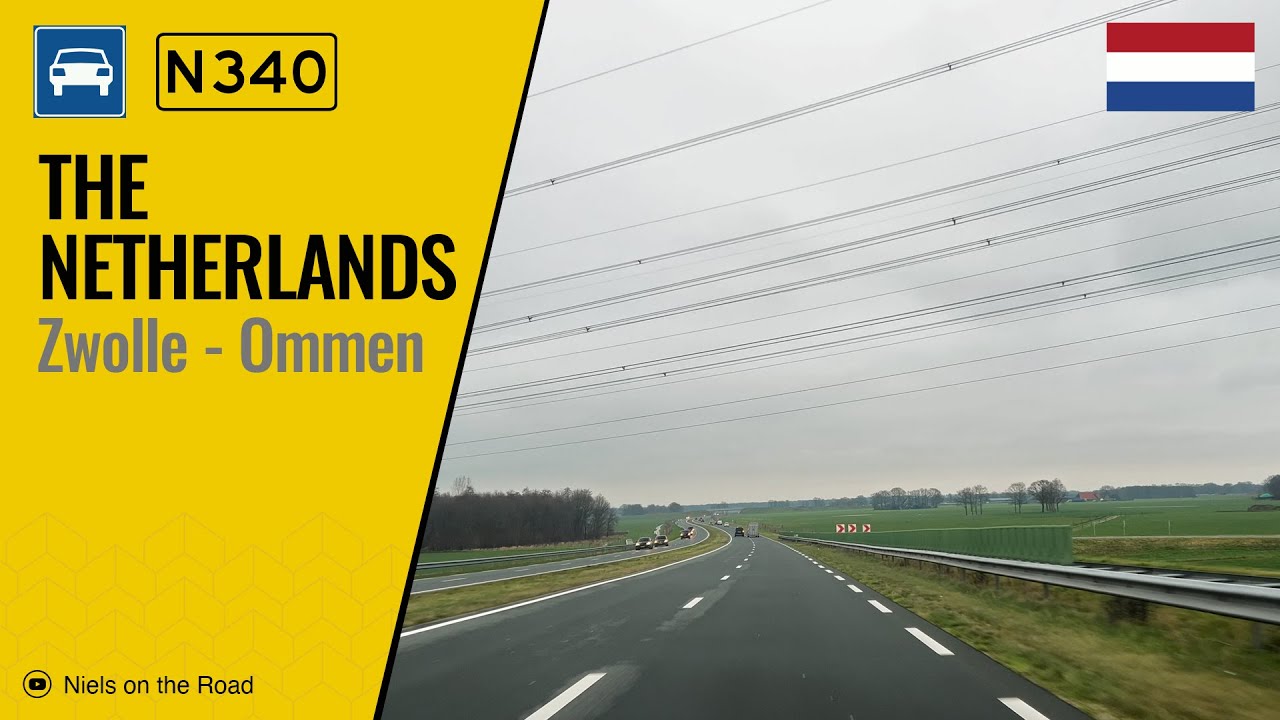 Driving in the Netherlands: N340 from Zwolle to Ommen - YouTube
