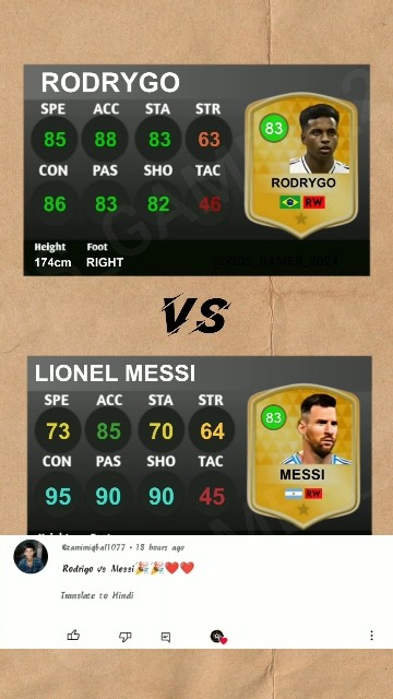 DLS 25 RODRYGO VS L.MESSI FIGHT CARD COMPARISON#dls25#dlscard# ...