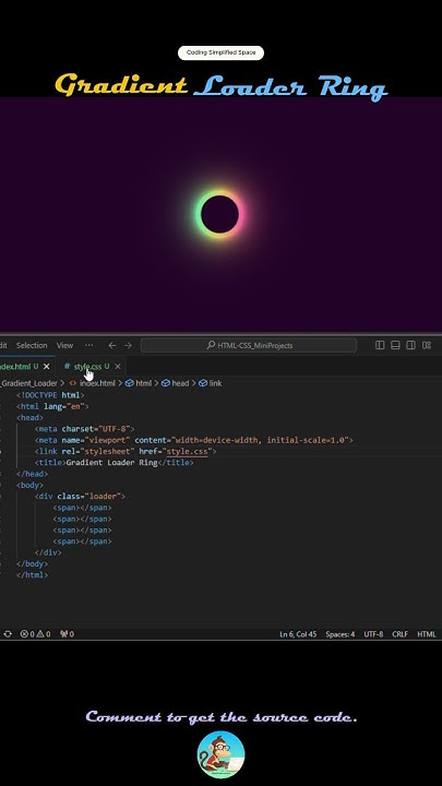 Gradient Ring Loader. #html #css #tutorial #project #course - YouTube