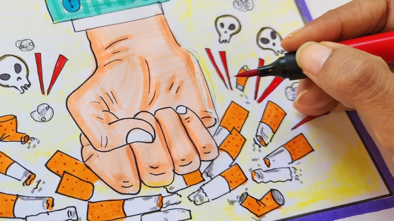World No Tobacco Day poster drawing | No smoking drawing Easy - YouTube