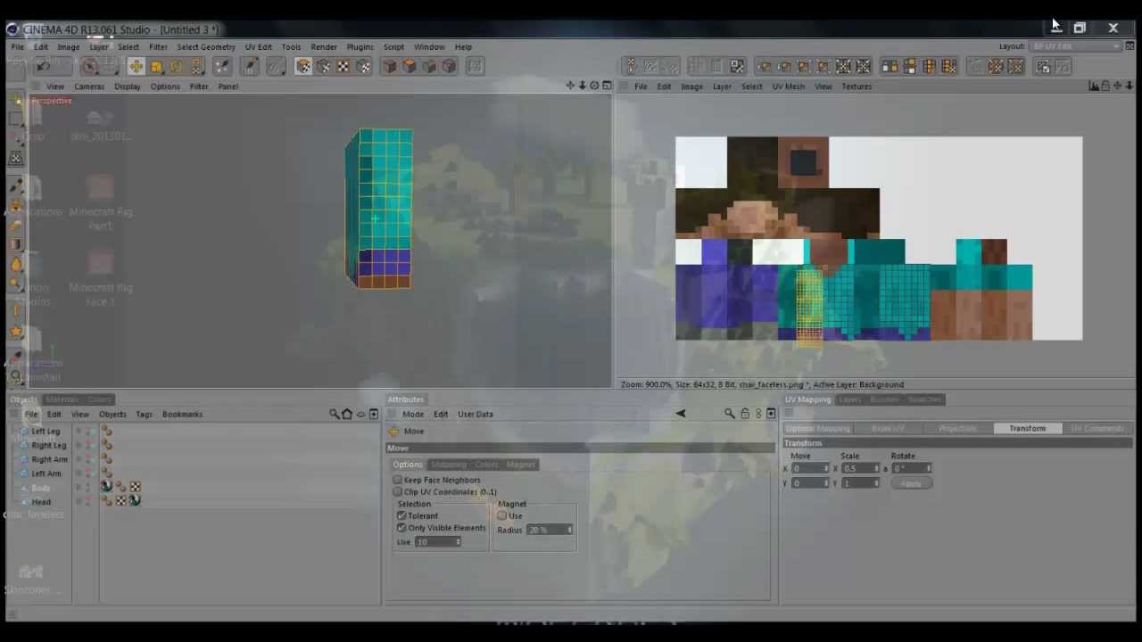 Minecraft Rig: UV Mapping Part 2 - YouTube