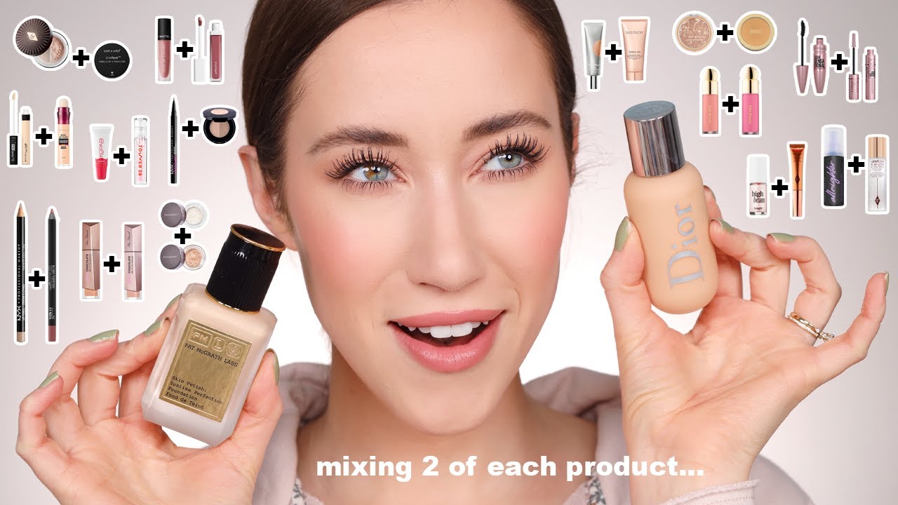 I mixed 2 products for each step in makeup!! 😱😍 - YouTube