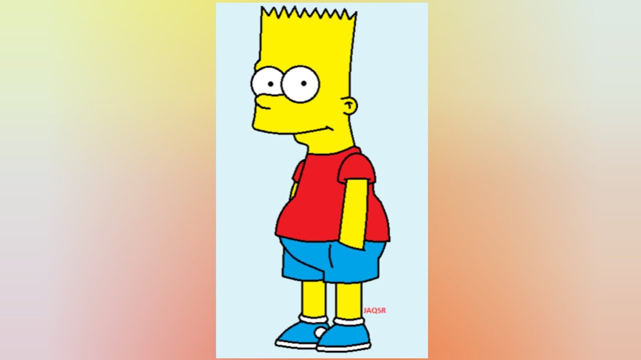 How to Draw Bart Simpson in MS Paint | Easy Drawing | Simpson | Art ...