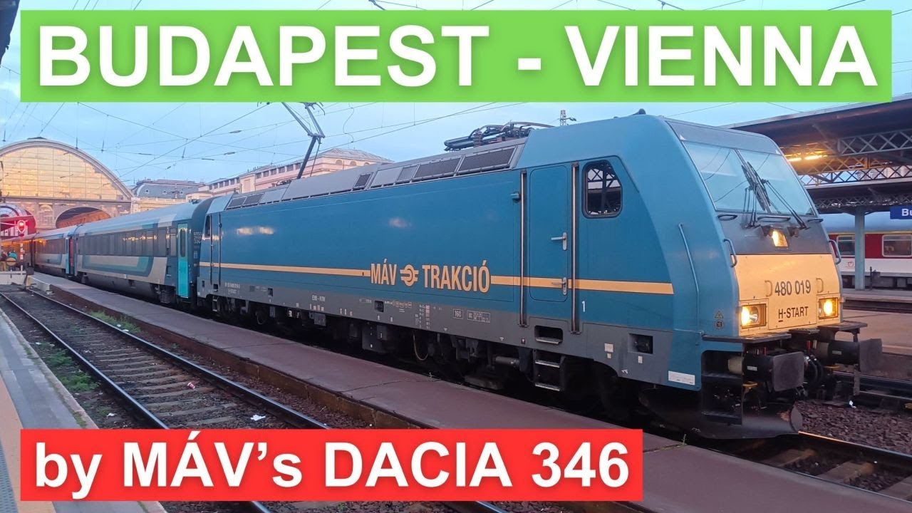 Budapest to Vienna on Dacia / EC 40346 train with a Dining car by MÁV ...