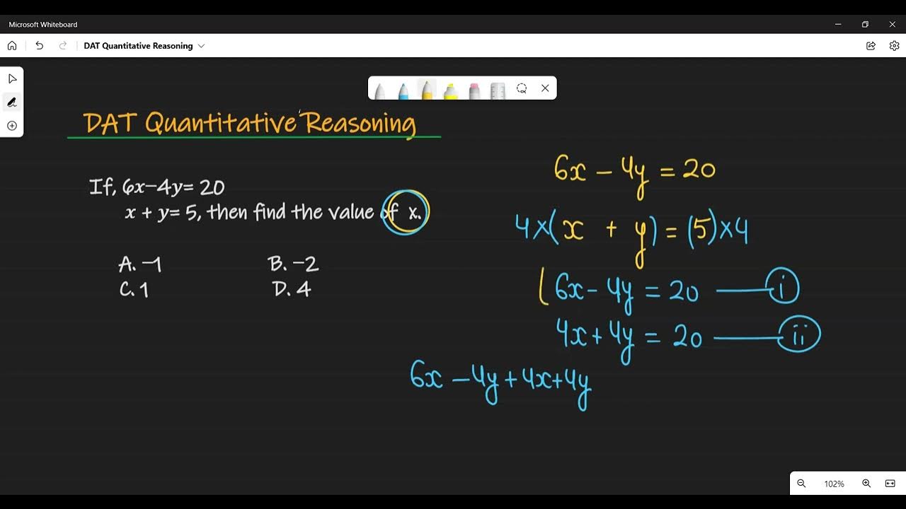 DAT Quantitative Reasoning -1 - YouTube