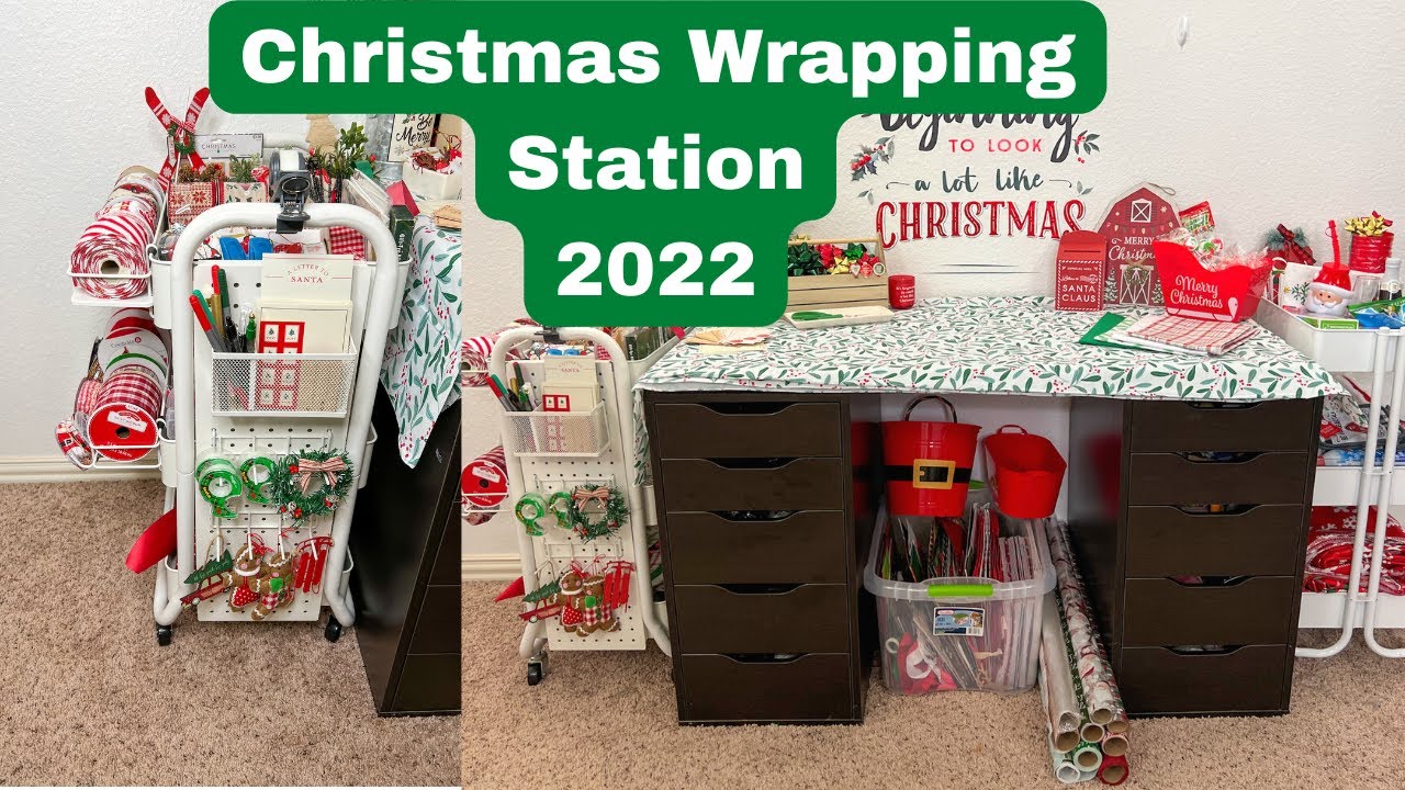 Christmas Gift Wrapping Station Tour 2022 - YouTube